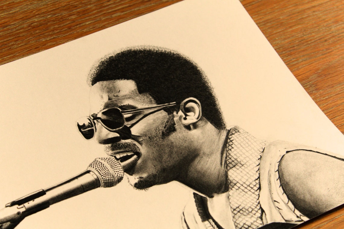 Stevie Wonder Original Pencil Drawing by Robert J Stewart - Etsy UK