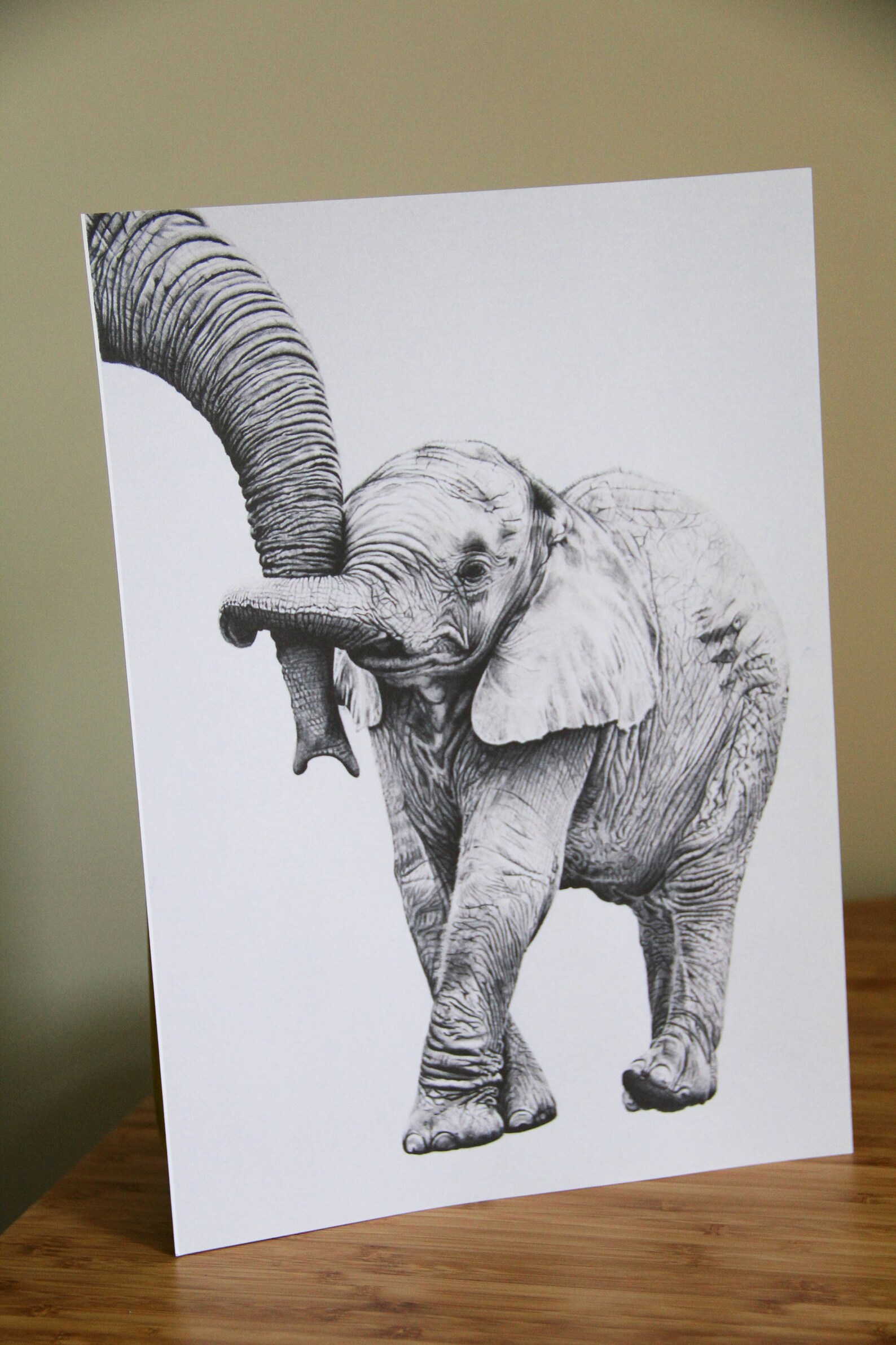 Baby Elephant A4/A5 Print of an Original Drawing by Robert J - Etsy UK