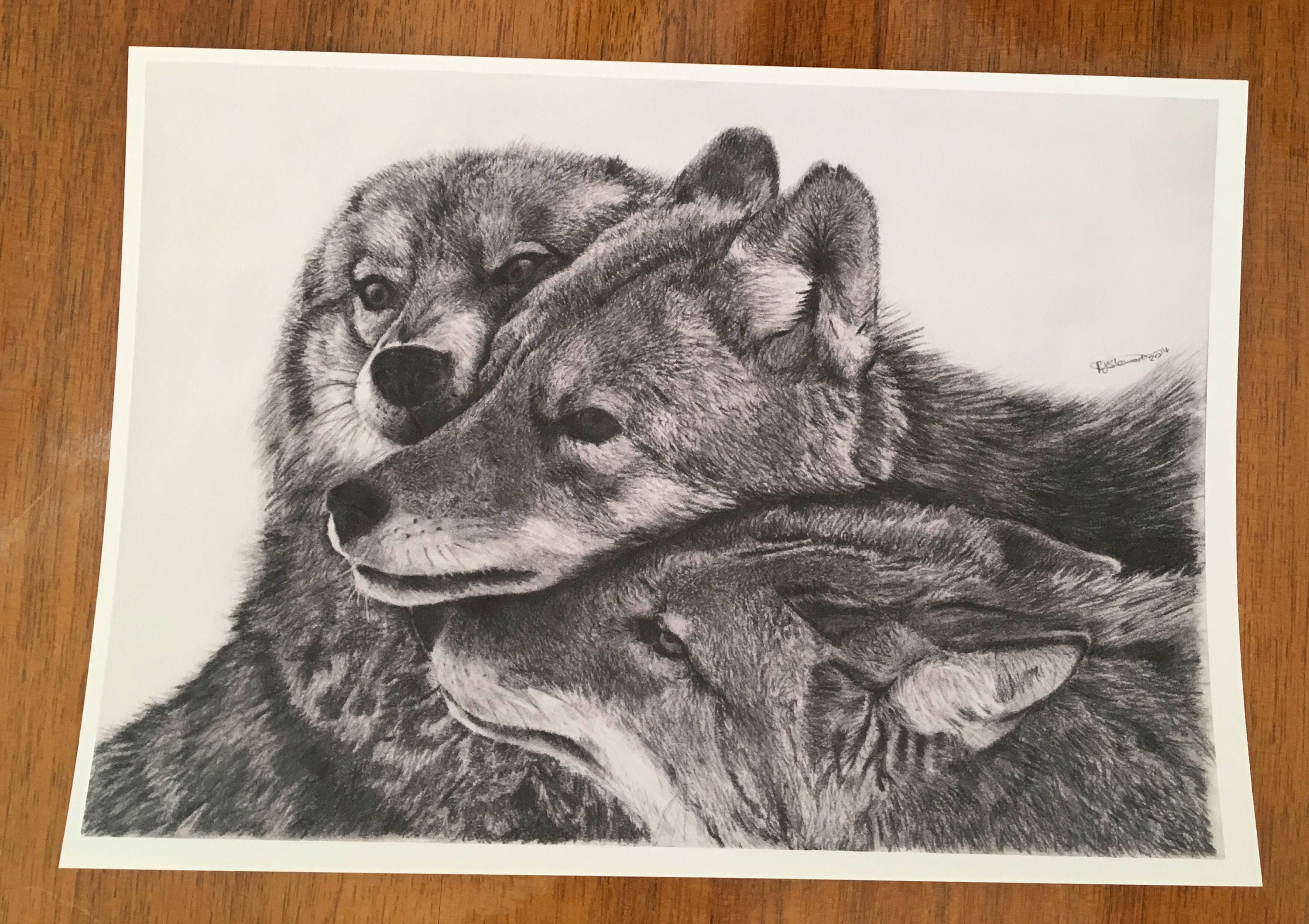 Wolfpack A4/A5 Print of an Original Drawing by Robert J - Etsy