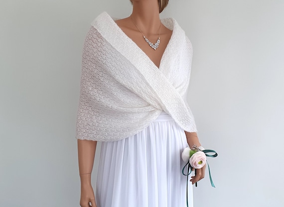 Ladies white shawl store