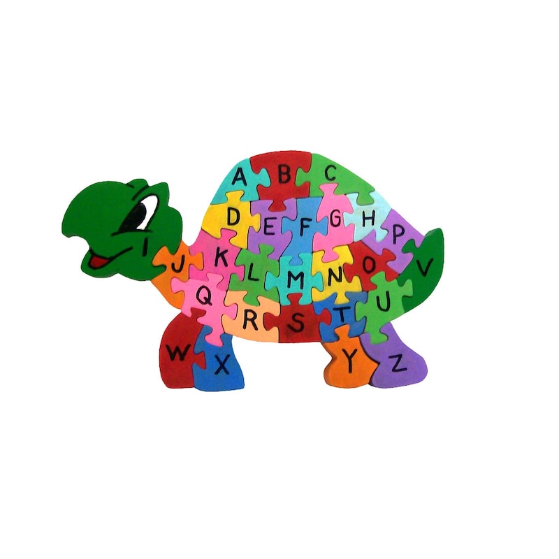 Alphabet Puzzle Wooden - Etsy