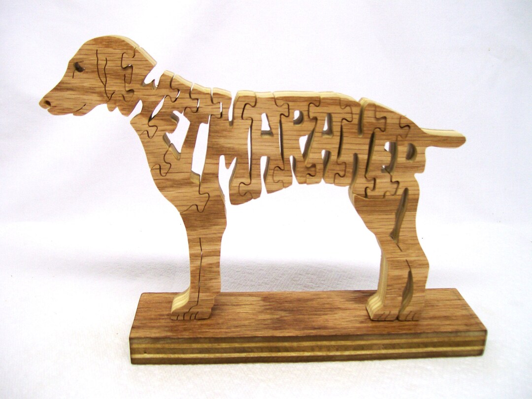 Weimaraner Hunting Dog Puzzle, Wooden Dog Puzzle Weimaraner, Hunting ...