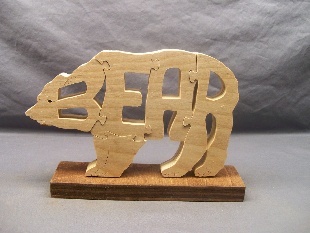 Bears Grizzly Bear Black Bear Bear Puzzles Wooden Animal - Etsy