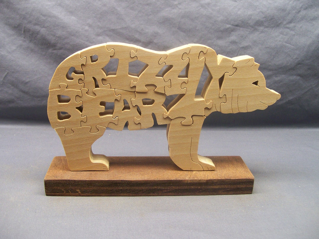 Grizzly Bear, Bears, Bear Puzzles, Handcrafted Wood Puzzles, Wooden ...