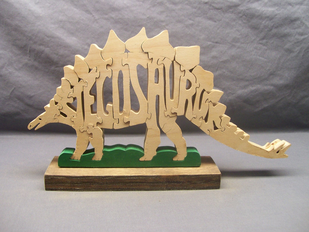 Dinosaur Puzzle Stegosaurus, Dinosaur Puzzle, Wooden Puzzle for Kids ...