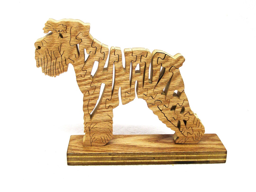 Schnauzer Dog Puzzle, Miniature Schnauzer Dog Puzzle, Wooden Dog Puzzle ...