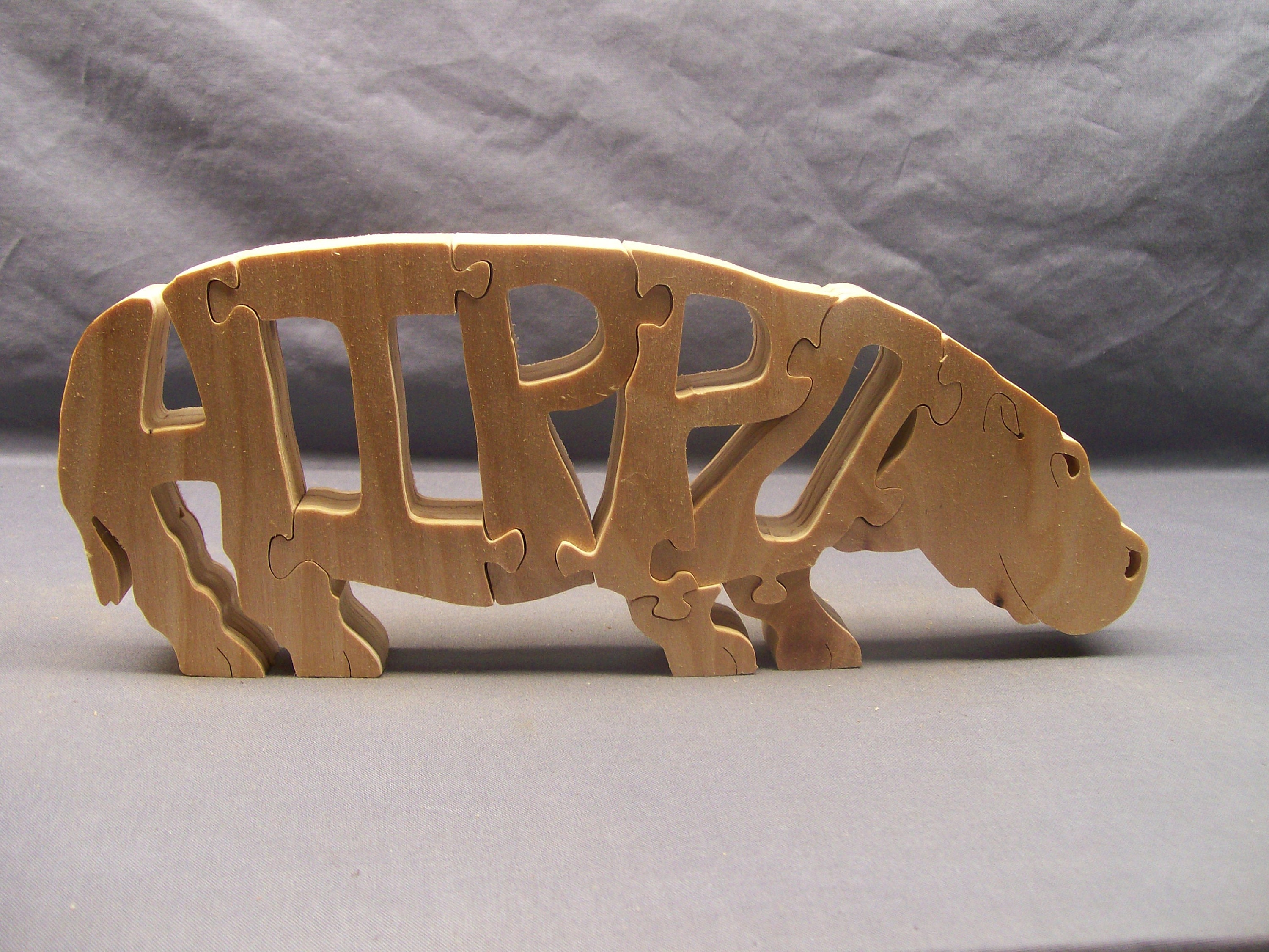 Hippo, Hippos, Hippo Puzzle, Wooden Animal Puzzle, Handcrafted Wood ...