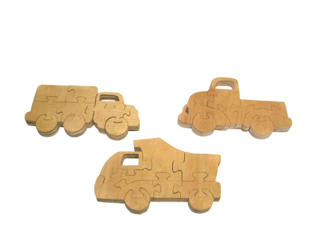 Wooden Truck Puzzle, Wooden Car Puzzle, Truck Puzzle, Wooden Puzzle Set ...