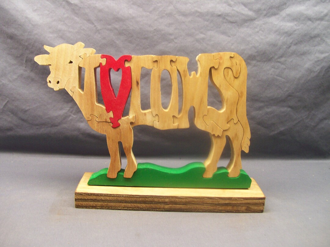 Cows, Dairy Cows, Farm Animals, Farm Animal Puzzles, Handcrafted Wood ...