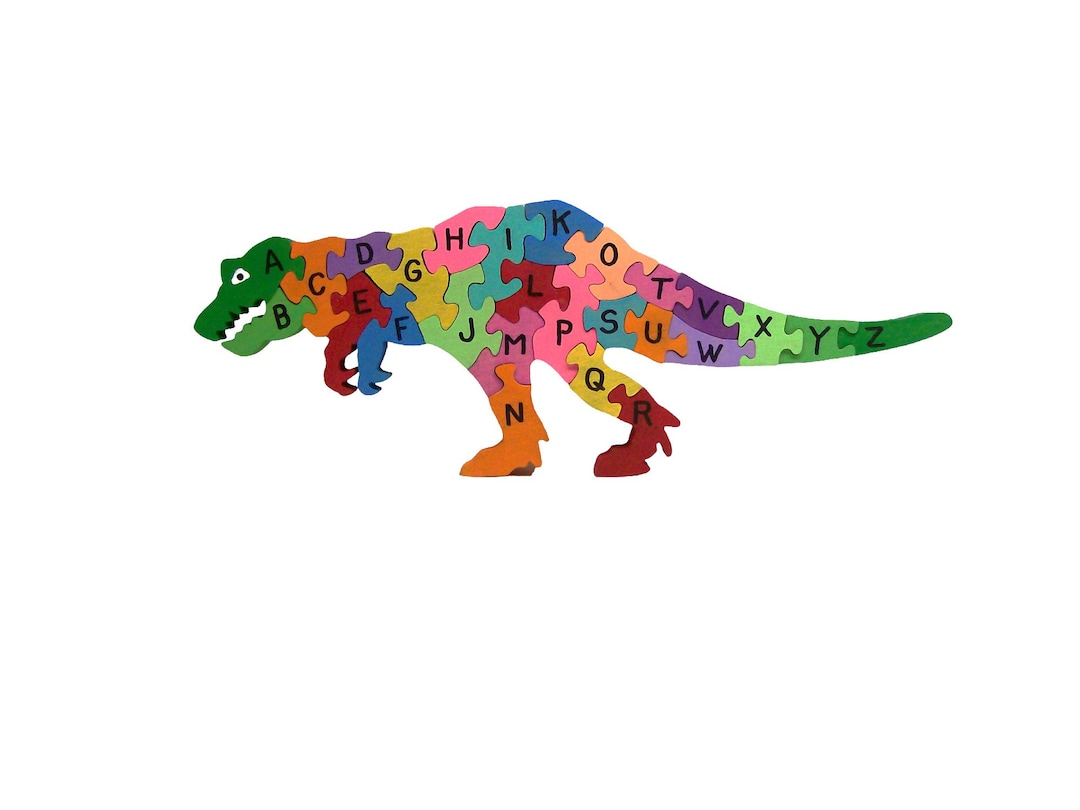 T Rex Puzzle, Tyrannosaurus, Dinosaur Puzzle, Wooden Dinosaur Puzzle ...