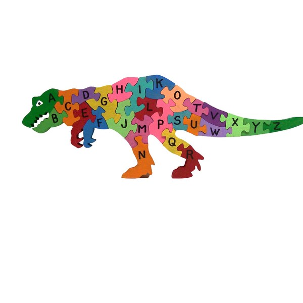 Alphabet Dinosaur Puzzle - Etsy