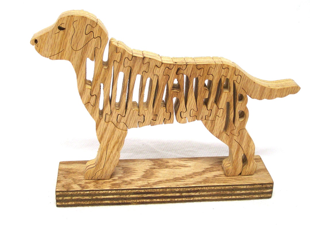 Chocolate Lab Wooden Dog Puzzle, Wooden Hunting Dog Puzzle, Wooden ...