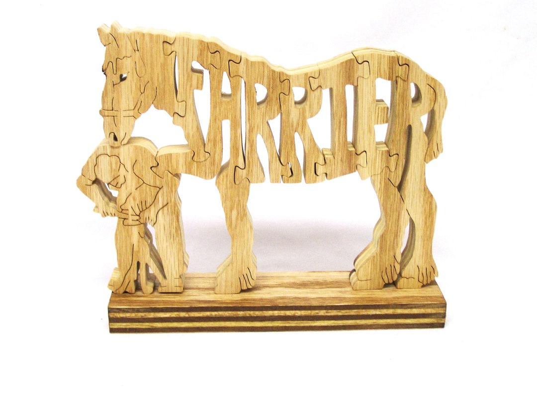 Horse Farrier, Horse Farrier Puzzle, Horse Blacksmith Puzzle, Wooden ...