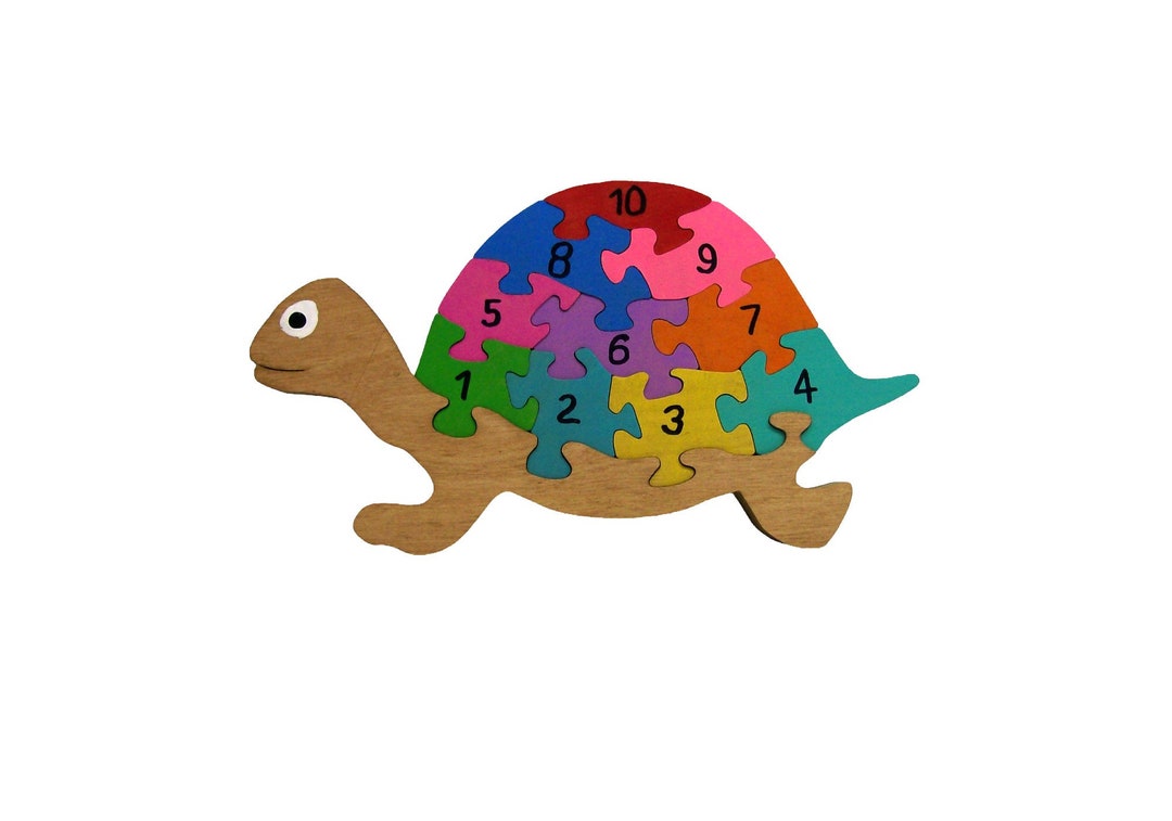 Wooden Turtle Numbers Puzzle, Toddler Number Puzzle, Kids Educational Puzzle, Kids Birthday Gift ...
