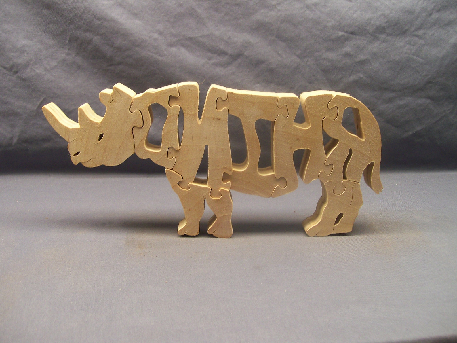 Rhino Rhino Puzzle Handcrafted Wood Puzzles Wooden Animal - Etsy