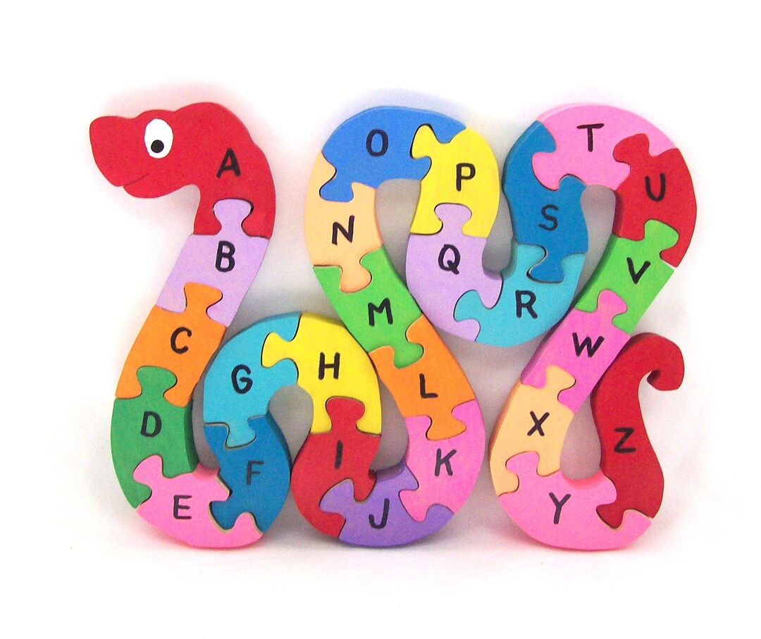 Snake Alphabet Puzzle, Puzzle Child Educational, Childerns Puzzle Wood ...