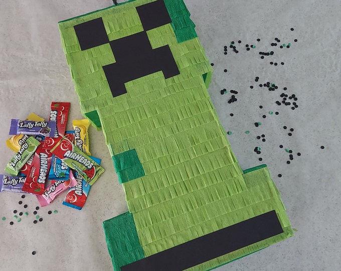 Minecraft Creeper Pinata Piñata Perfect Gamer Party Piñata - Etsy