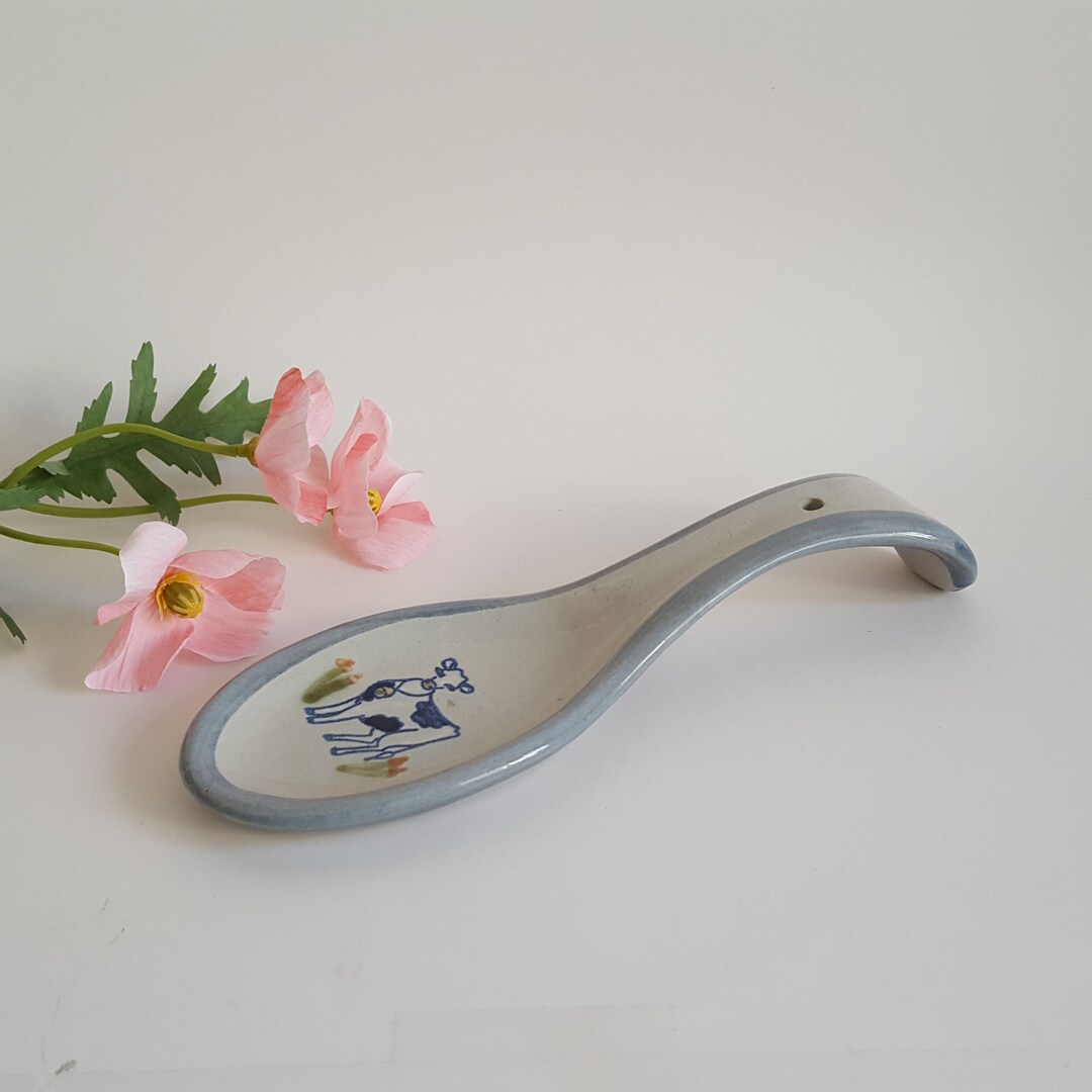Charming Cow! Vintage Spoon Rest by Louisville Stoneware Country ...