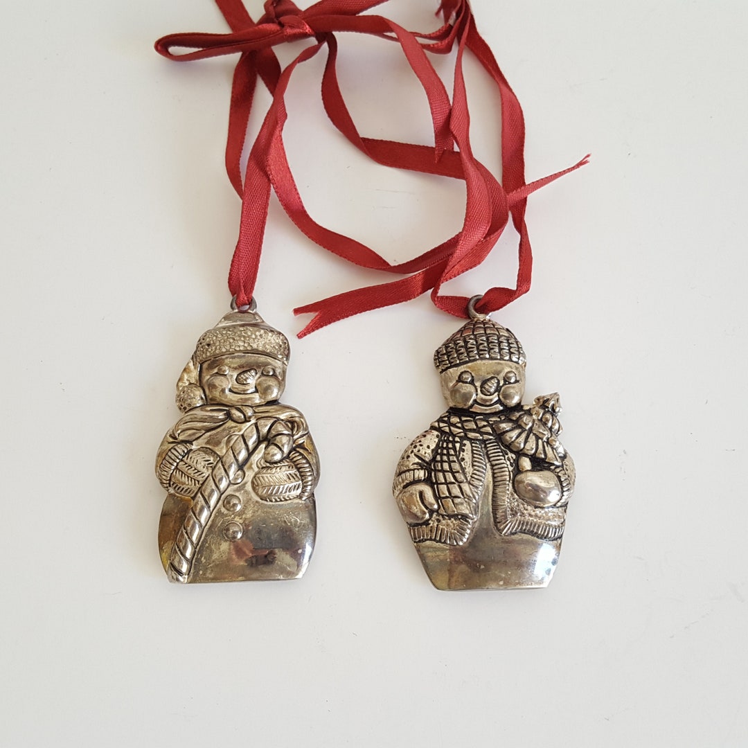 Silver Snowman! Gorham Silver Plate Ornaments Christmas Tree & Candy ...