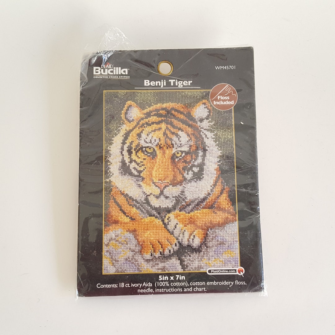 Benji Tiger! Vintage Counted Cross Stitch Kit by Bucilla 5x7 - Etsy