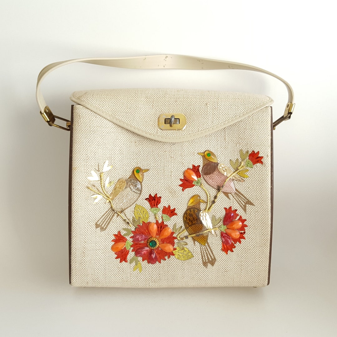 Jeweled Birds! Vintage Box Purse With Sequins Rhinestones - Etsy