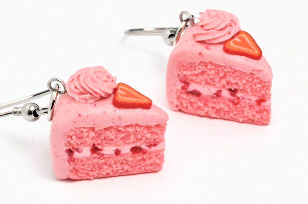 Strawberry Cake Earrings - Etsy