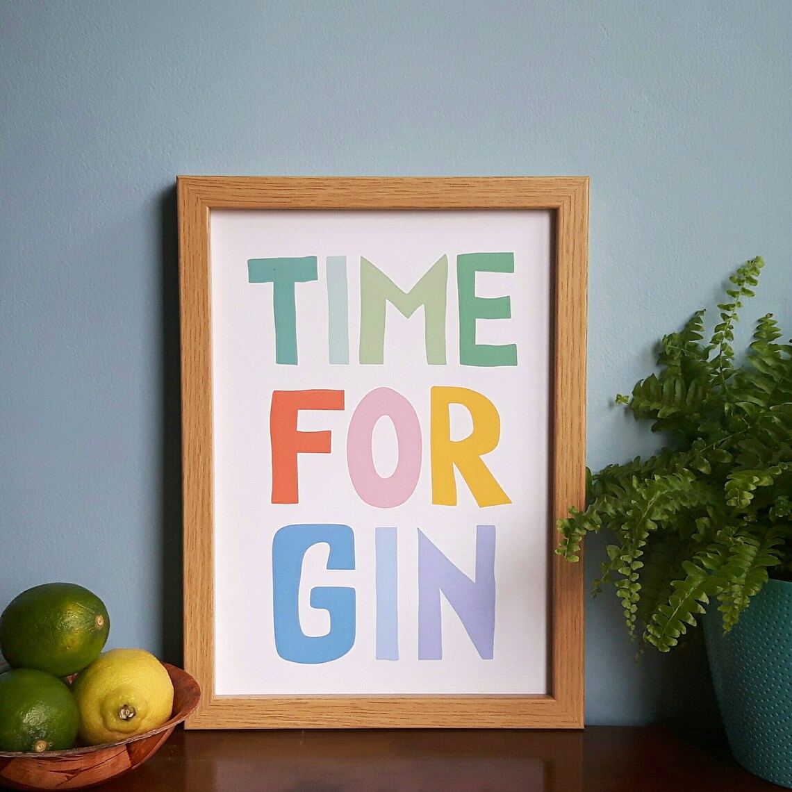 Time for Gin DIGITAL A4 PRINTABLE Poster G&T Home Decor - Etsy