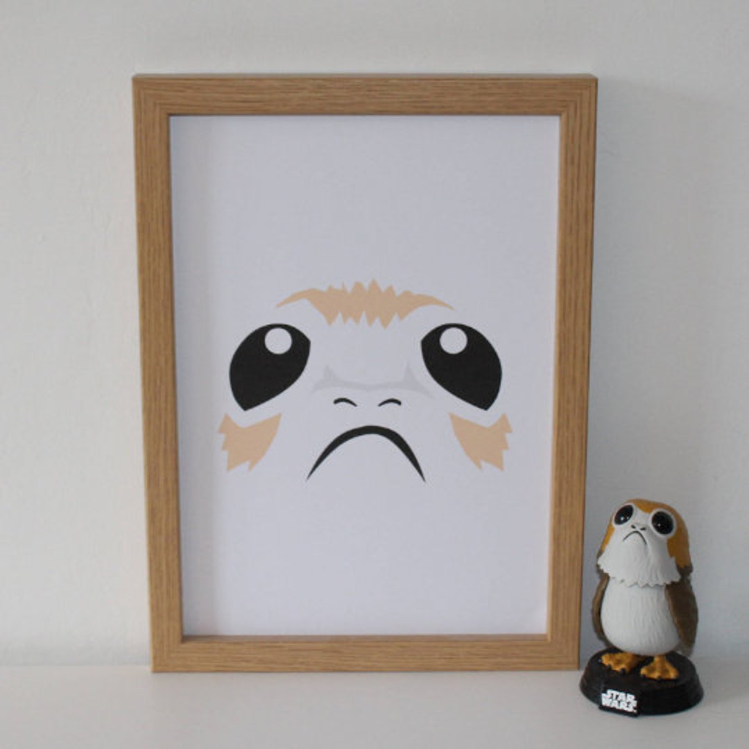 DIGITAL A4 PRINTABLE Star Wars Inspired Porg Face DOWNLOAD Home Decor ...