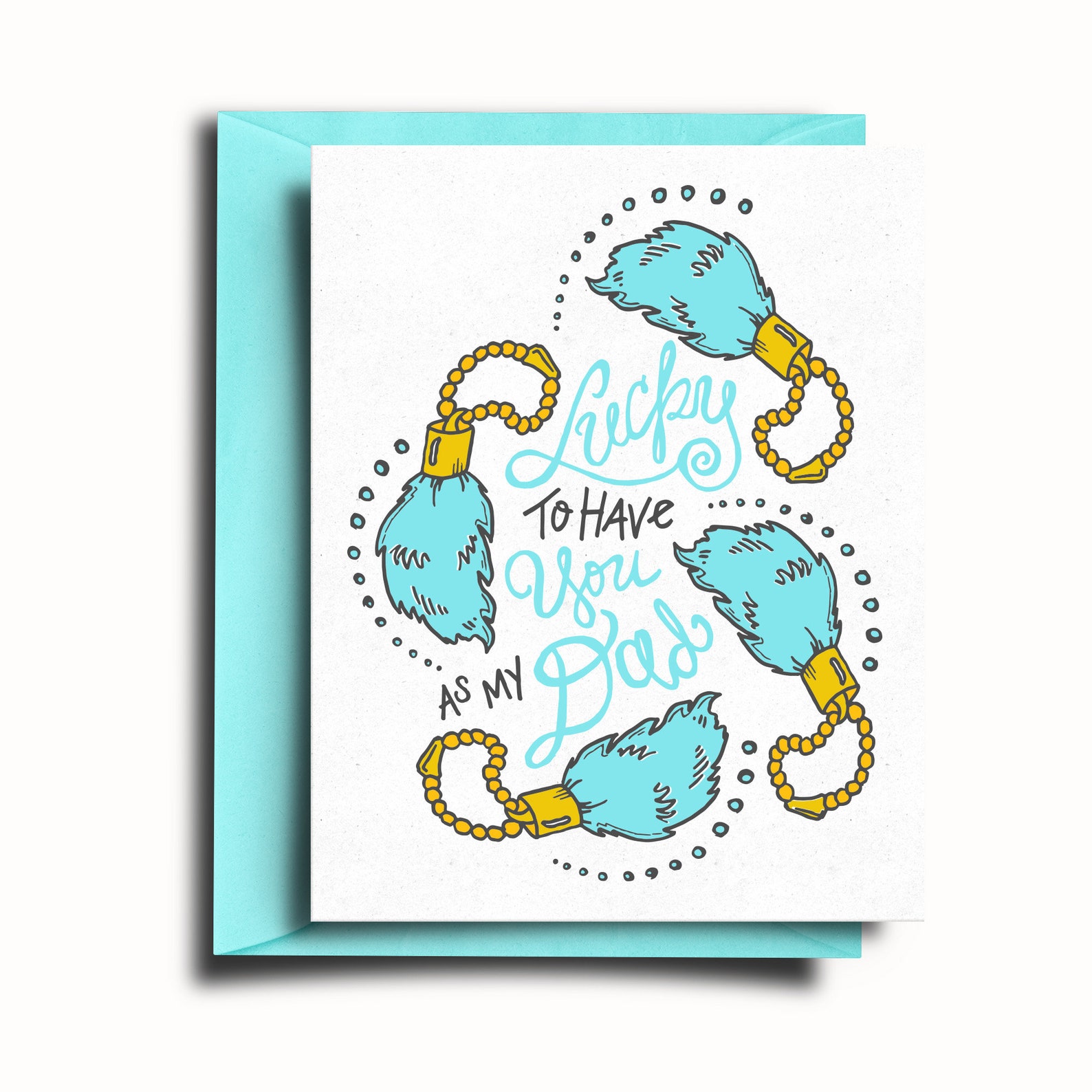 Lucky Dad Fathers Day Greeting Card - Etsy