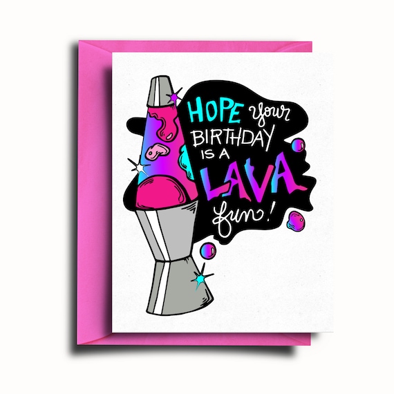 Lava Lamp Birthday Greeting Card | Etsy