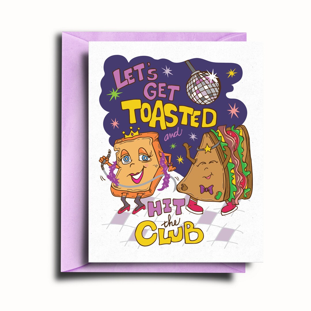 Toasted Club Birthday Greeting Card - Etsy
