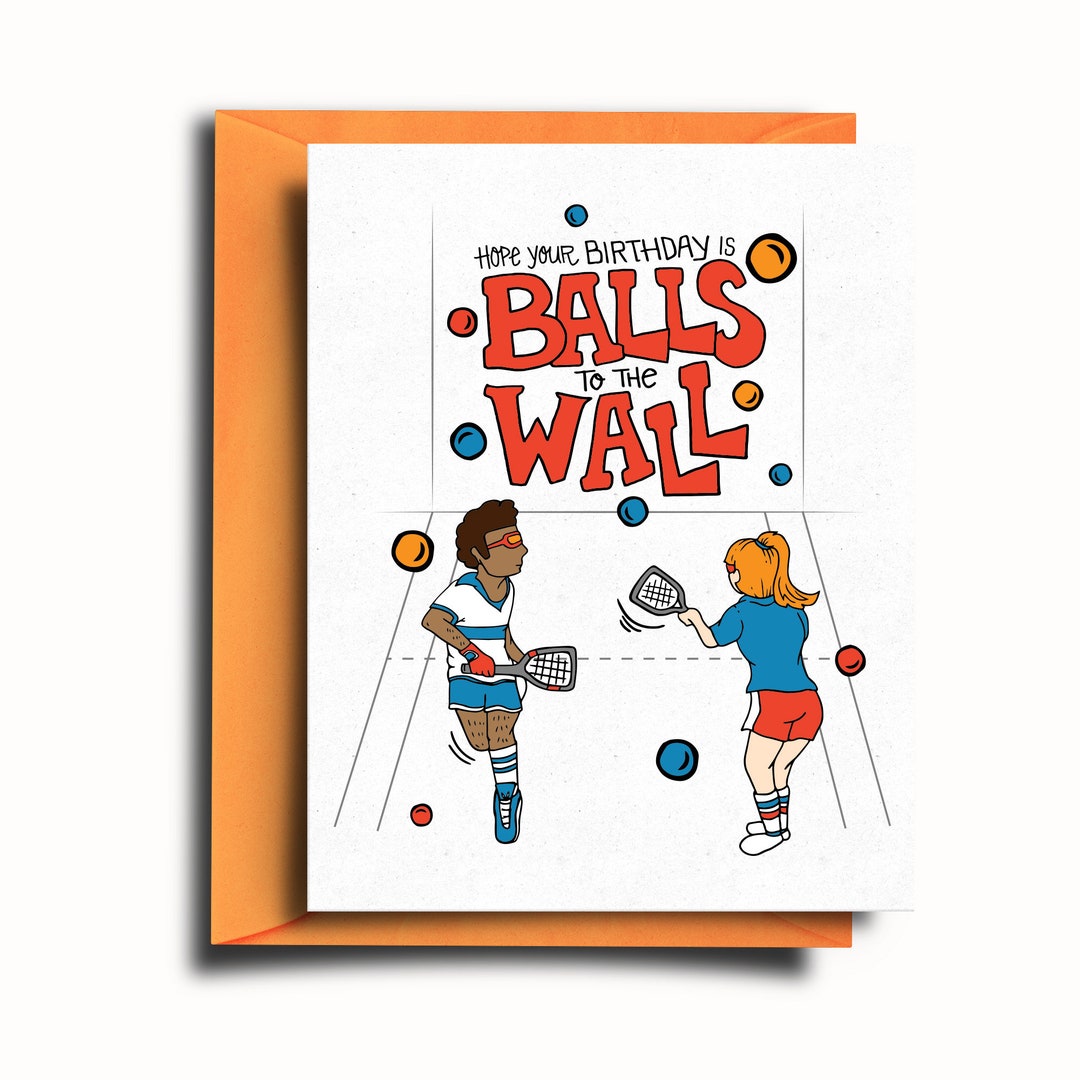 Balls to the Wall Birthday Greeting Card - Etsy