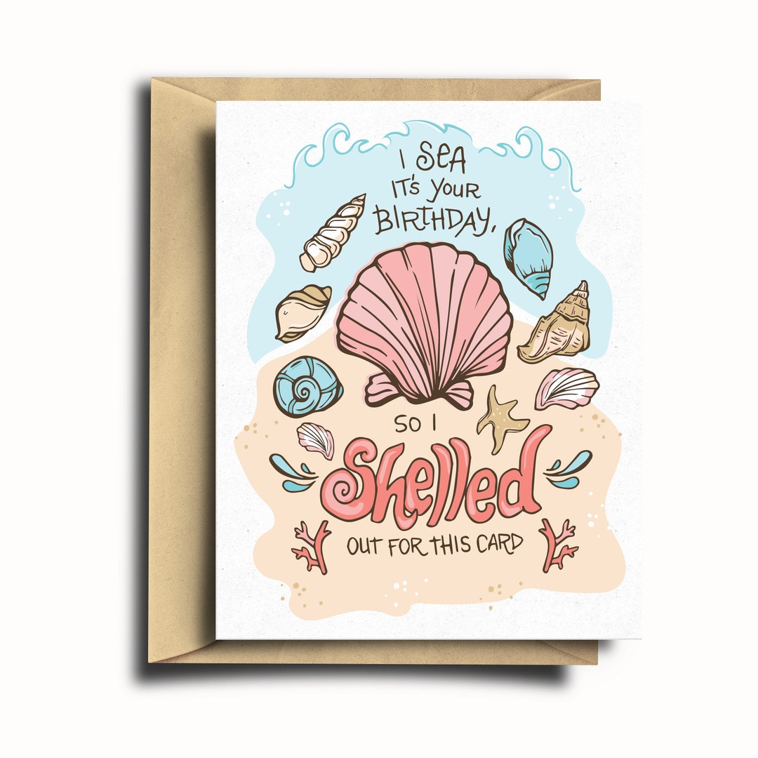 Shelled Out Birthday Greeting Card - Etsy