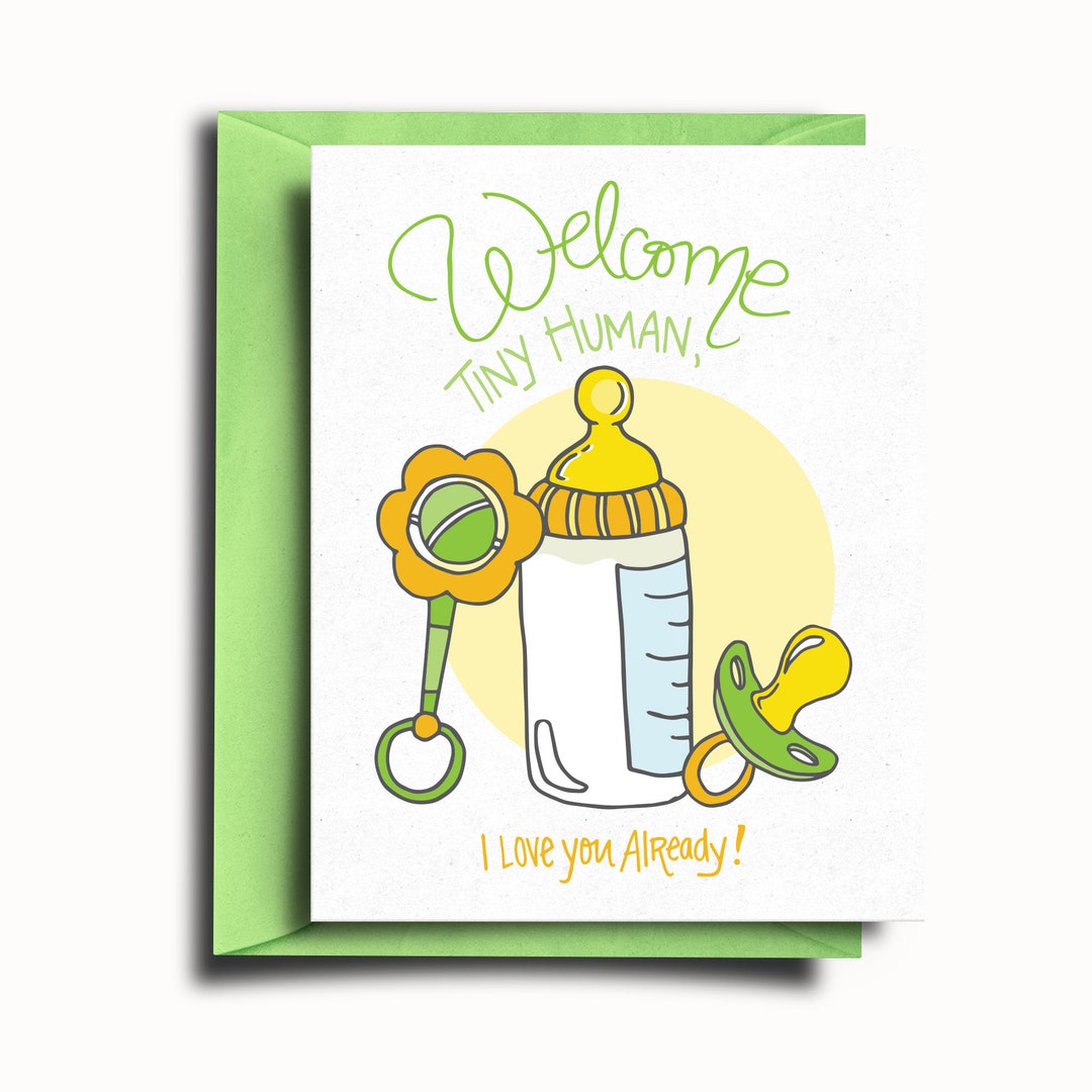 Welcome Tiny Human Greeting Card - Etsy