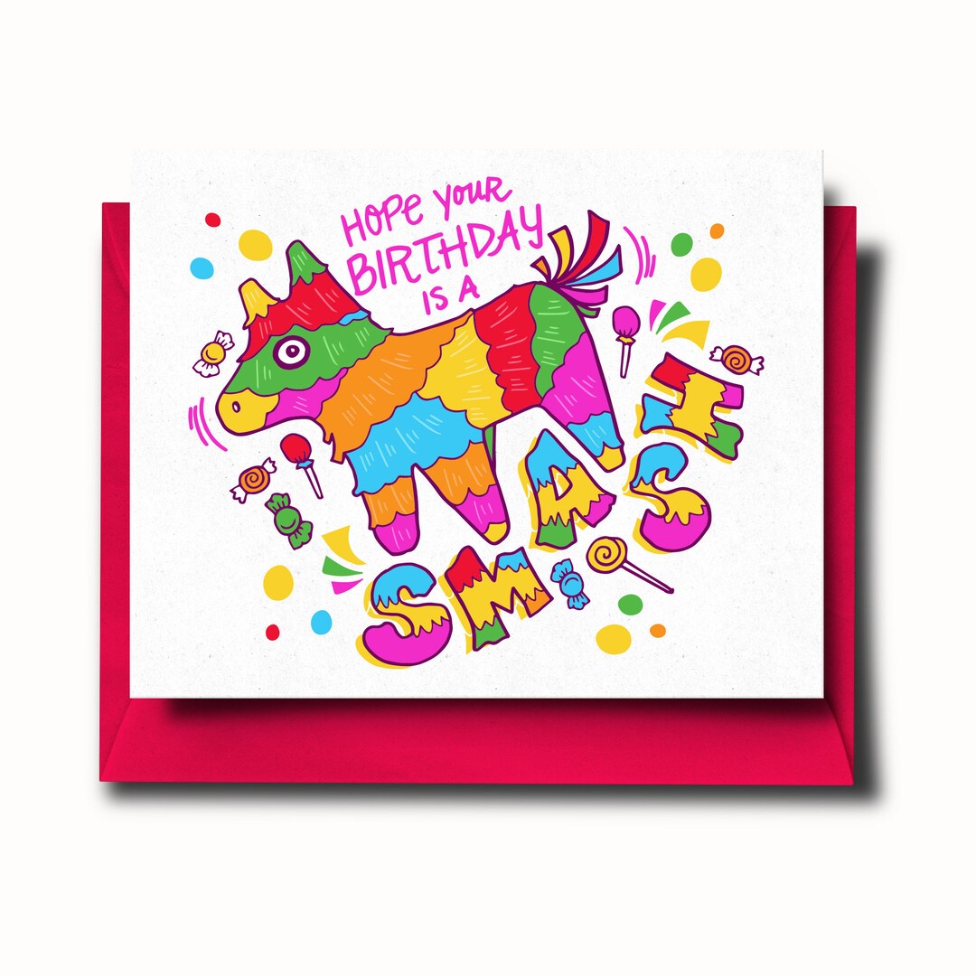 Pinata Smash Greeting Card - Etsy