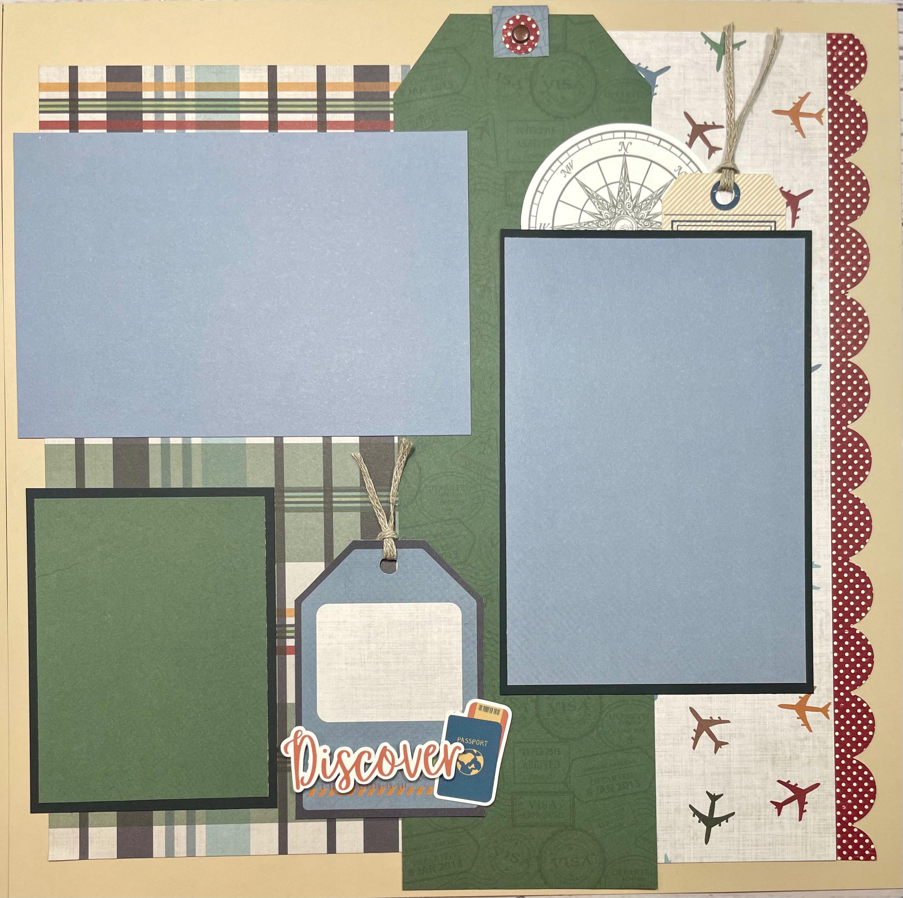 Let's Go Travel -travel Scrapbook Page Kit, Premade Scrapbook Kit ...