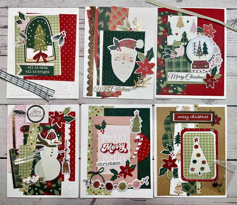 Boho Christmas DIY or Assembled Card Kit - Makes 6 Cards - Christmas ...