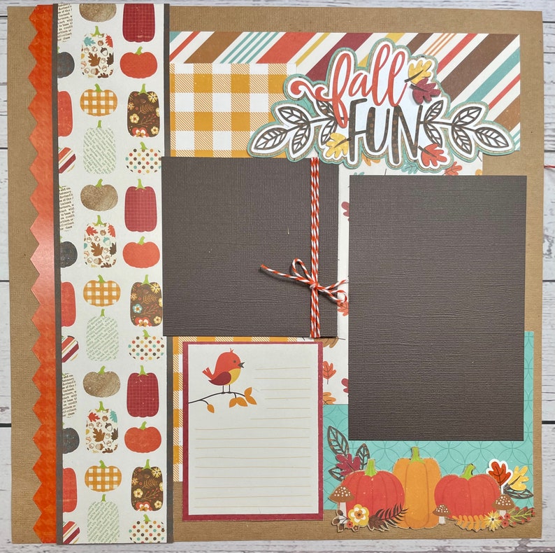 Fall Fun Fall Premade Scrapbook Pages, 12x12 Scrapbook Layout, Fall ...