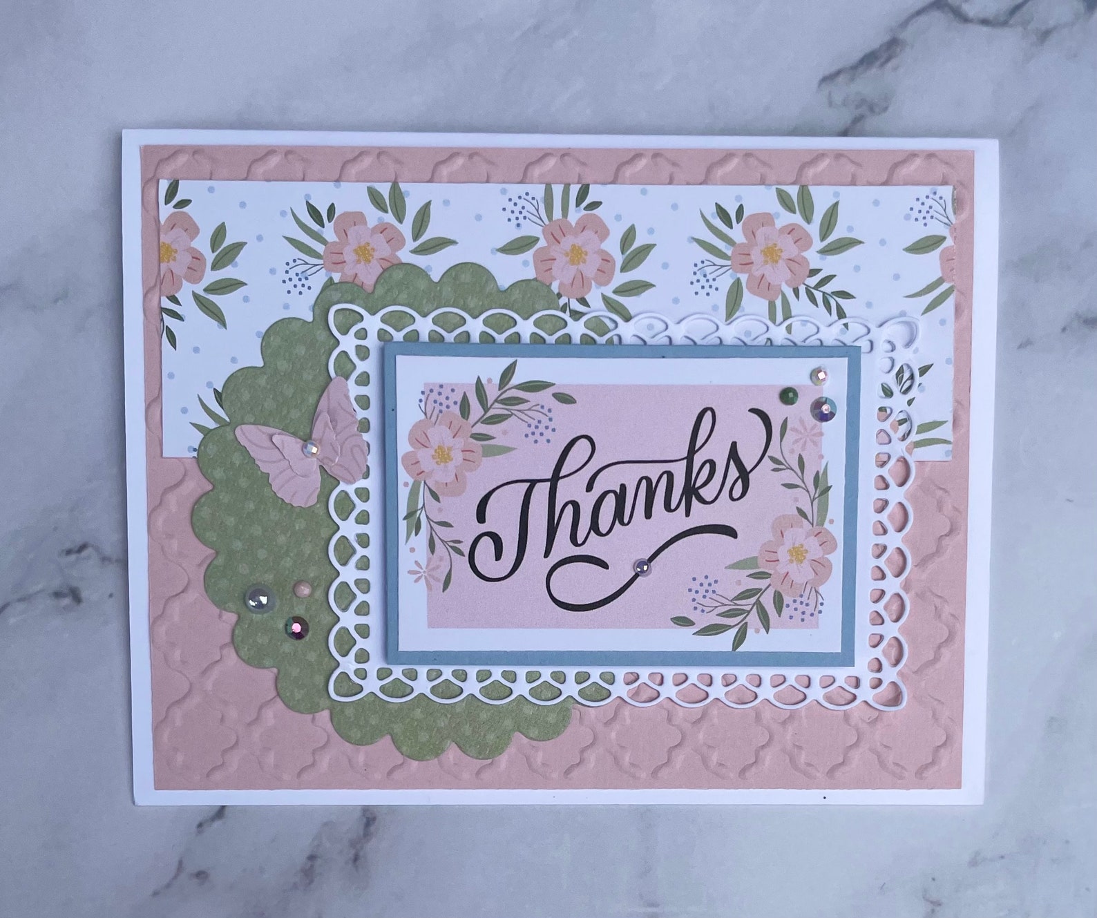 Thank You Card, Thank You Handmade Card, Thank You Greeting Card - Etsy