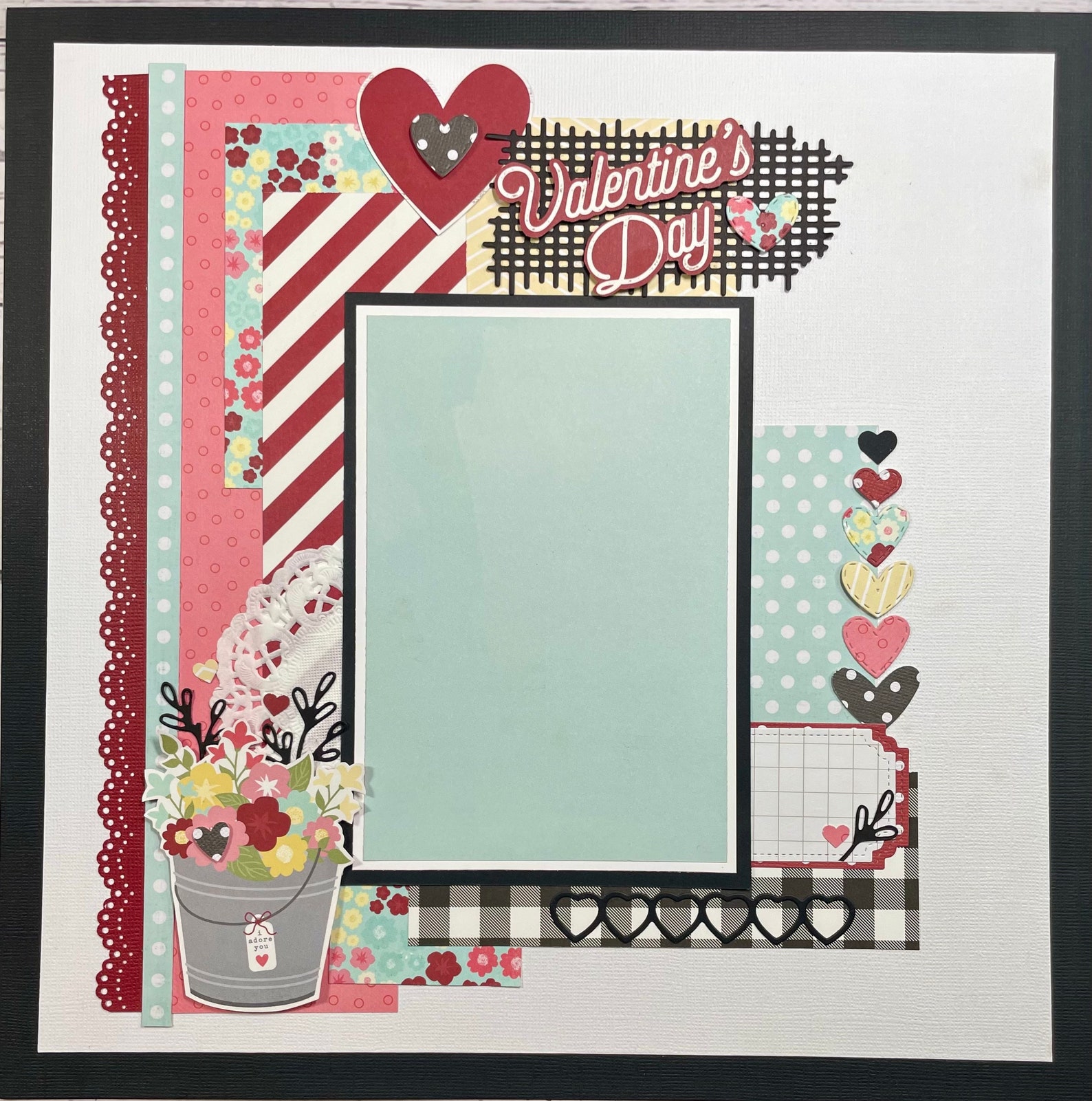 Valentine's Day Scrapbook Page Love Premade Scrapbook Page, Scrapbook ...