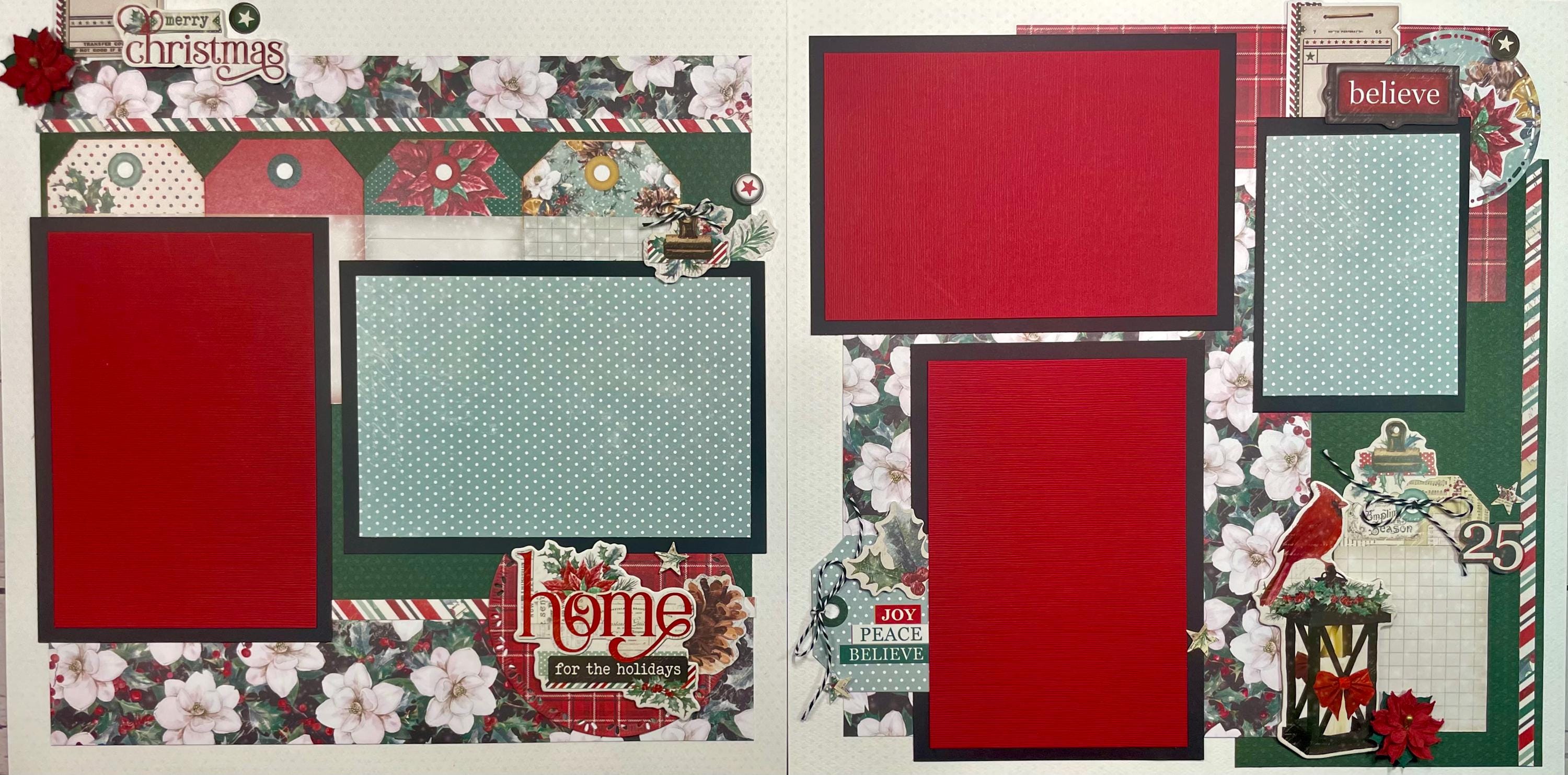 Home for the Holidays - Merry Christmas Premade Scrapbook Pages, 12x12 ...
