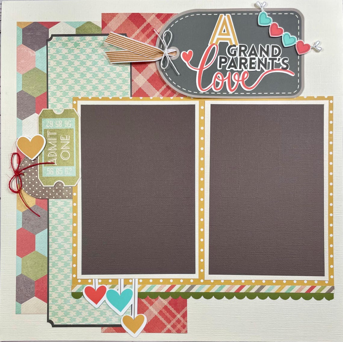 A Grandparent's Love Premade Scrapbook Pages, Page Kit, Scrapbook Page ...