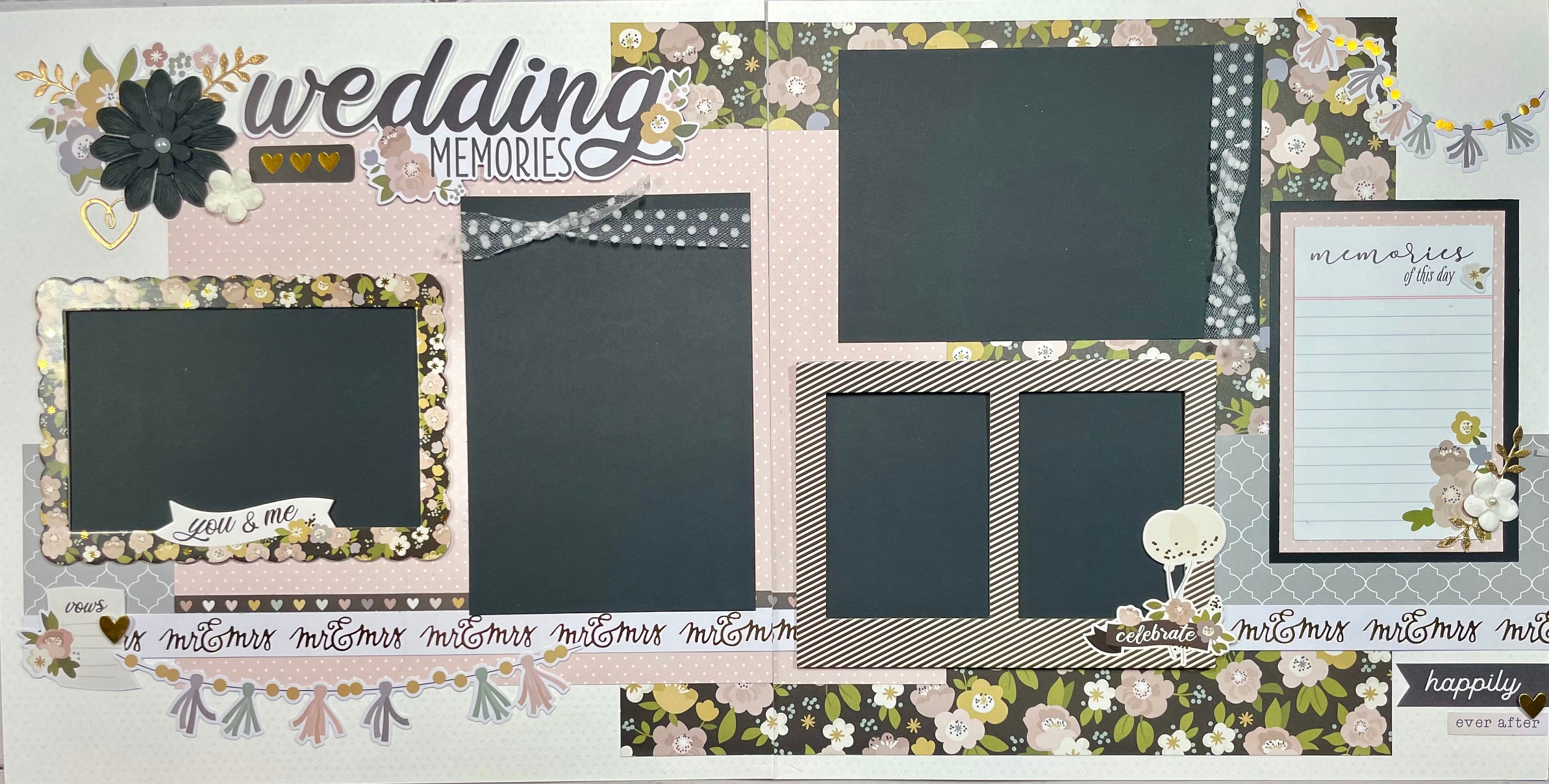 Wedding Memories premade Scrapbook Pages, Wedding Page Kit, Wedding ...