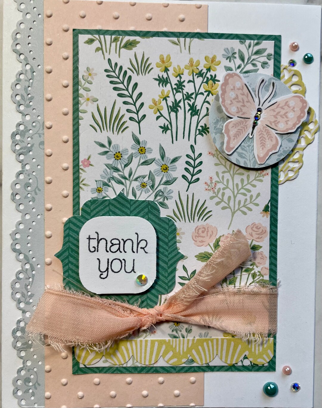 Thank You Card, Thank You Handmade Card, Thank You Greeting Card - Etsy