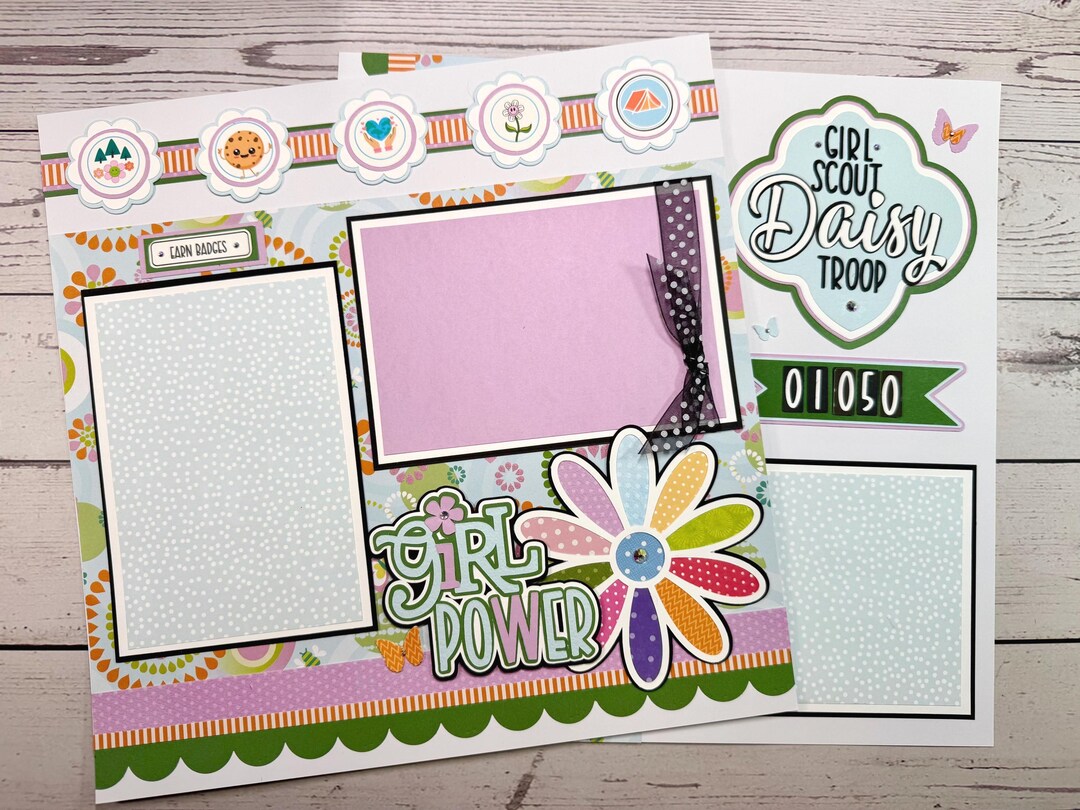 Daisy Girl Scout Troop - 2 Page Layout, Girl Scout Premade Scrapbook ...