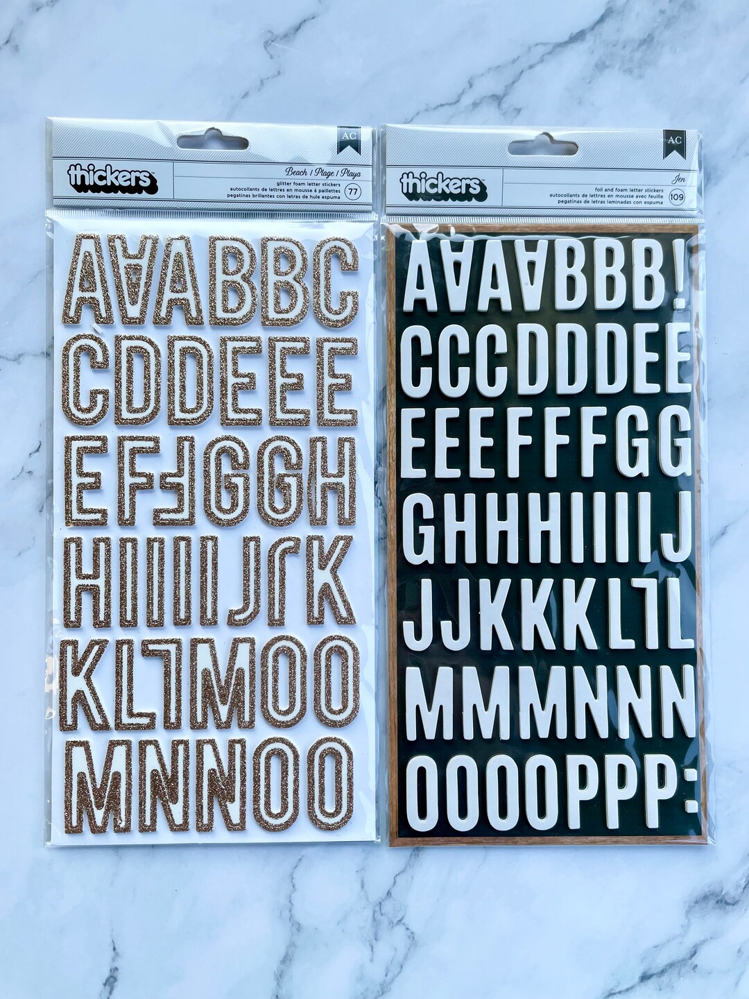 Thickers Combo - Crate Paper Here & There BEACH Rose Gold Glitter Foam ...