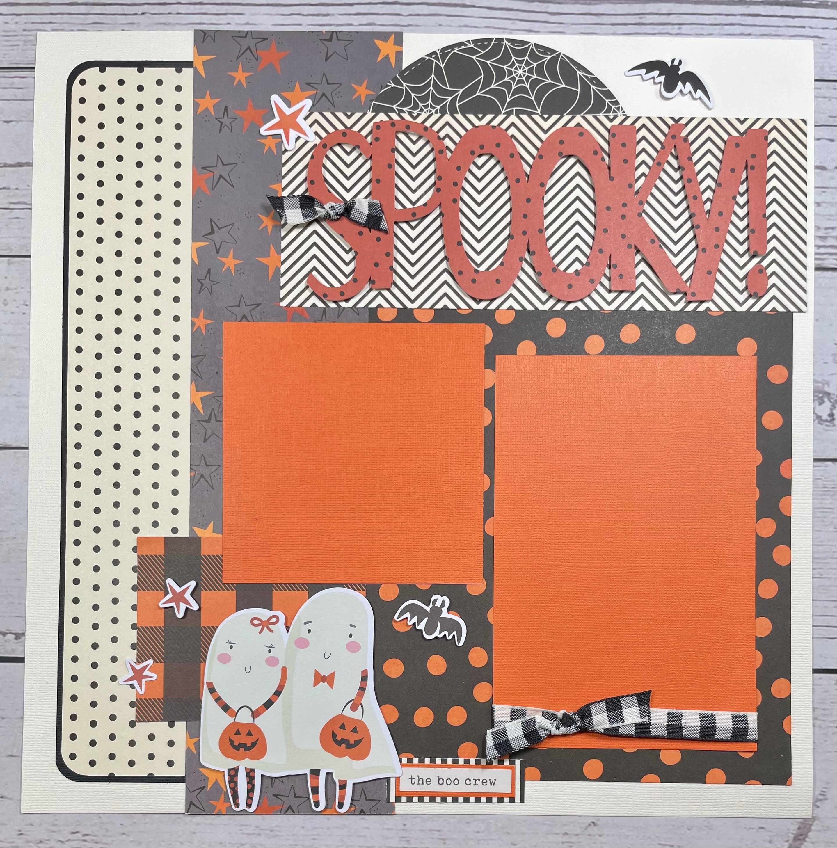 Spooky 2 Page Layout, Halloween Premade Scrapbook Pages, Scrapbook Page ...