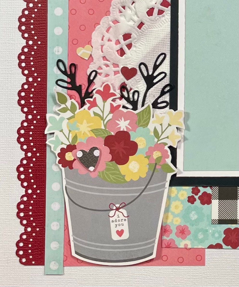 Valentine's Day Scrapbook Page Love Premade Scrapbook Page, Scrapbook ...