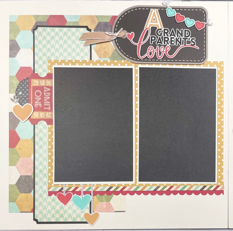 A Grandparent's Love Premade Scrapbook Pages, Page Kit, Scrapbook Page ...