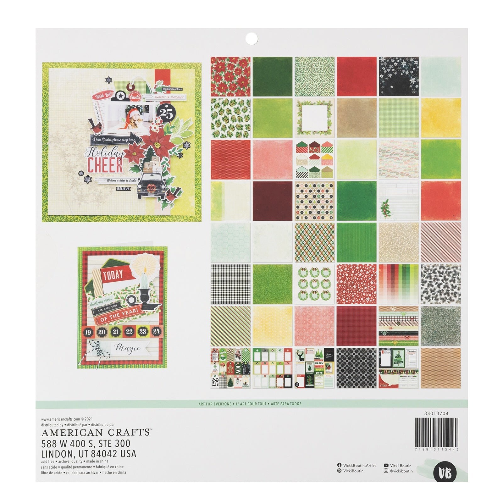 1/2 of Vicki Boutin Evergreen & Holly Christmas Collection Paper Pad ...